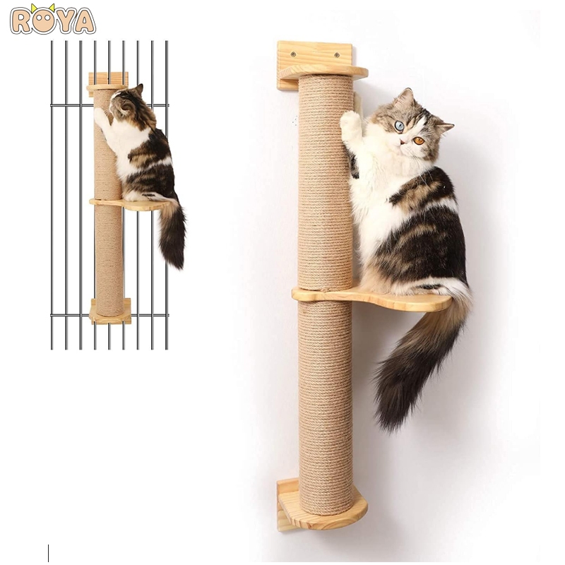 ROYA Cat Scratching Post cat Wall Furniture Cat Activity Tree with Wall ...