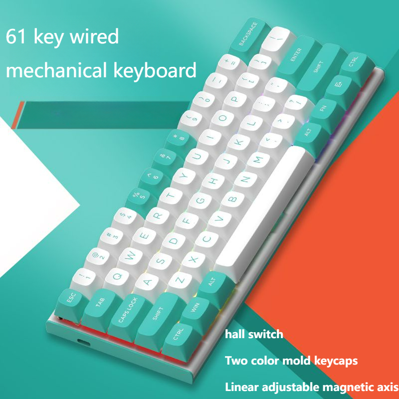 [Authentic] Red Dragon M61 Magnetic Axis Mechanical Keyboard 61-Key PBT ...