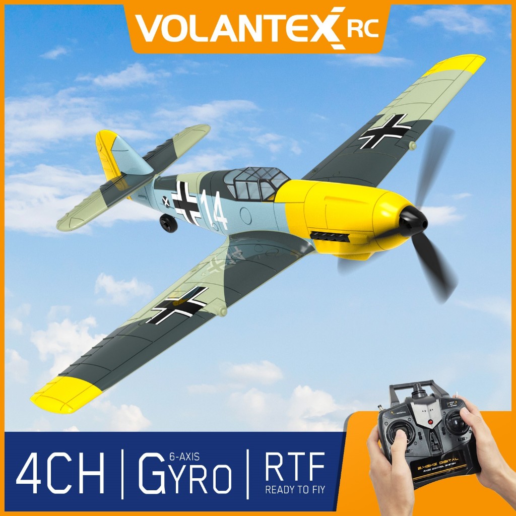VOLANTEXRC RC plane 2.4GHz 4CH BF-109 RC Warbird 400mm Wingspan Fixed ...