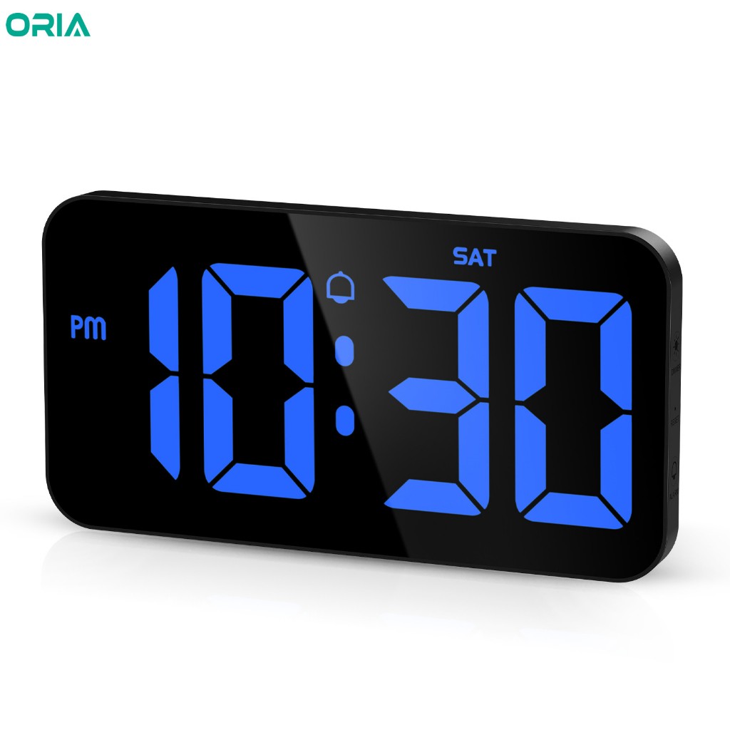 ORIA 10.8" Large Digital Clock Wall Mounted Clock with Time/Date/DST ...