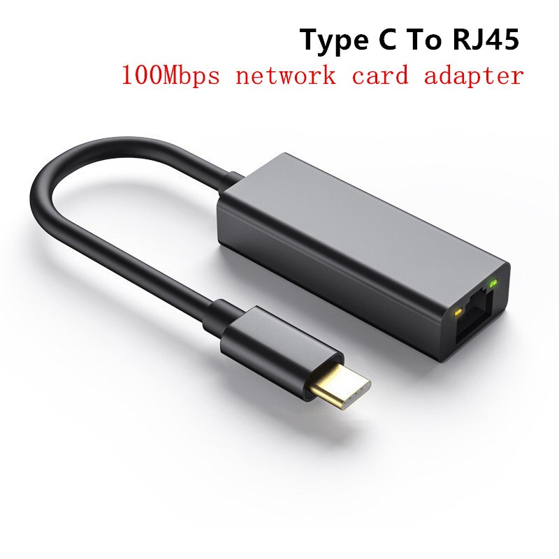 LED Indicator USB Type C To RJ45 Ethernet LAN internet Cable Adapter ...