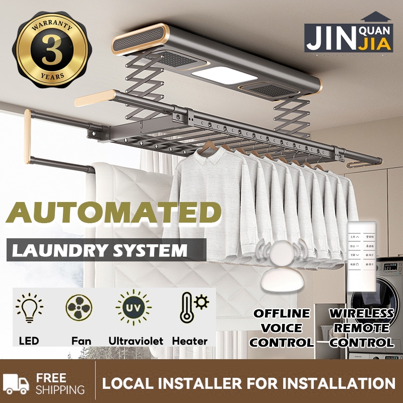 JINQUANJIA Automated Laundry Rack Smart Laundry System AUX Control ...