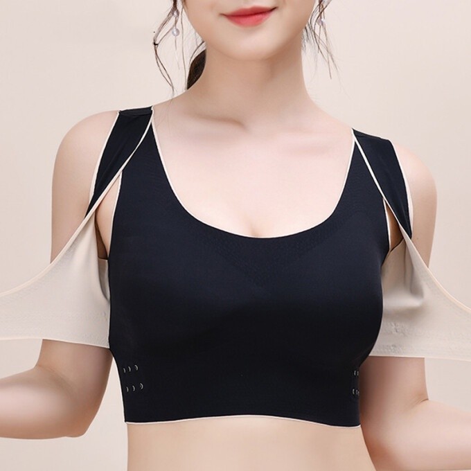 Vest Bra Push Up Side Buckle Seamless Breathable Beauty Back Underwear Sports Bra M-3XL | Shopee ...