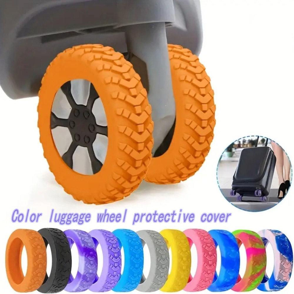 Colorful Luggage Wheel Covers, Silicone Mini Luggage Wheels Protector ...
