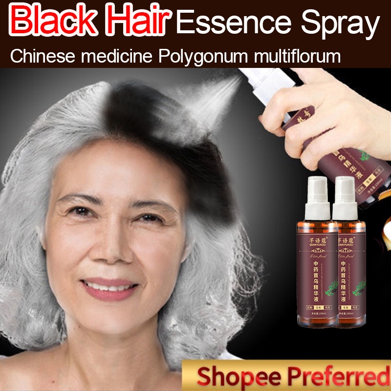 Black hair growth essence spray 100ml polygonum multiflorum turn black ...