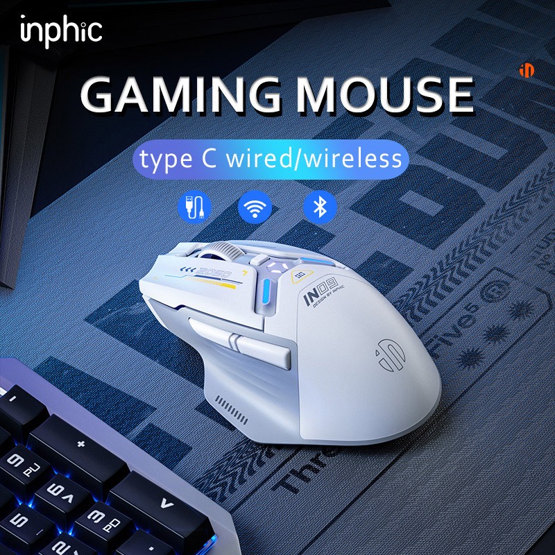 INPHIC IN9 Wired & Wireless Mouse Rechargeable RGB Lighting Gaming Mice ...