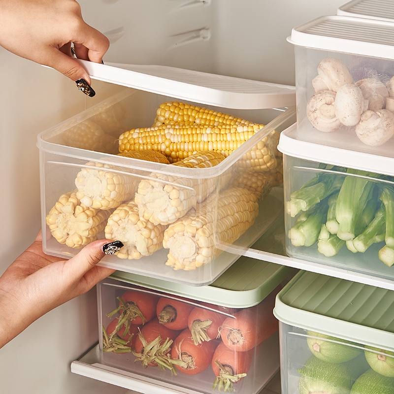 MYCASTLE Large Capacity Kitchen Storage Box for Refrigerator Pantry ...