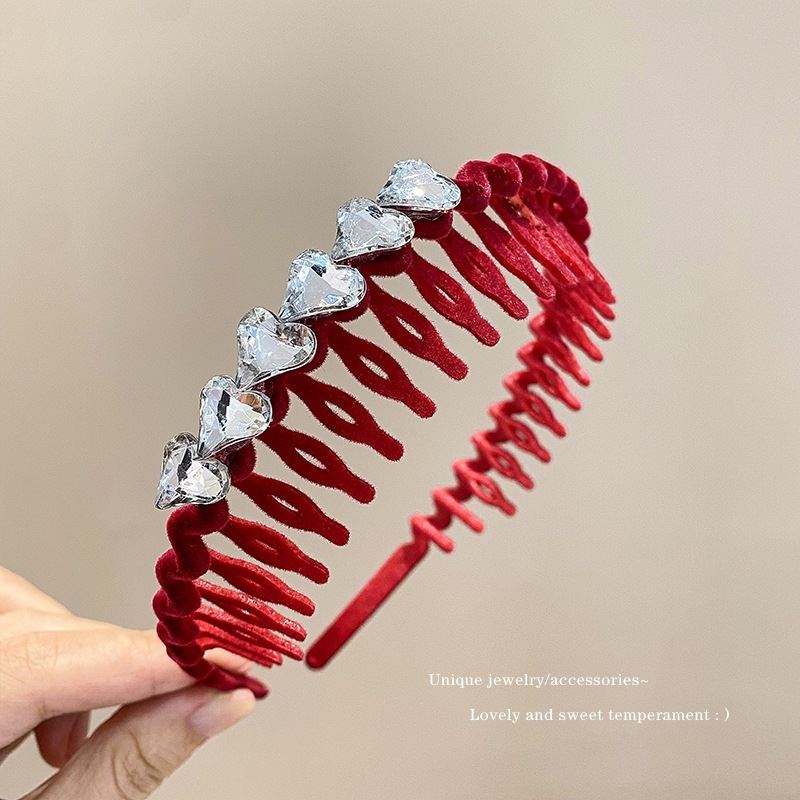 [Magpie] Flocking rhinestone braided hair headband washing face hair ...