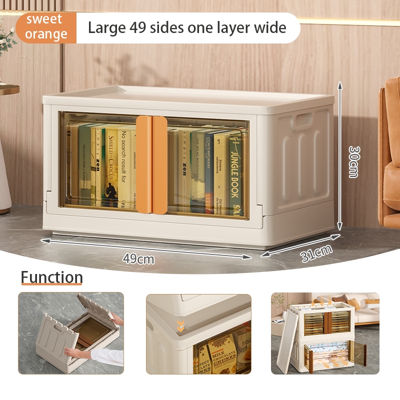 【SG Stock】HAIXIN 32L/72L Folding Storage Box Stackable Clothes Toys Wardrobe Drawer Cabinet With ...