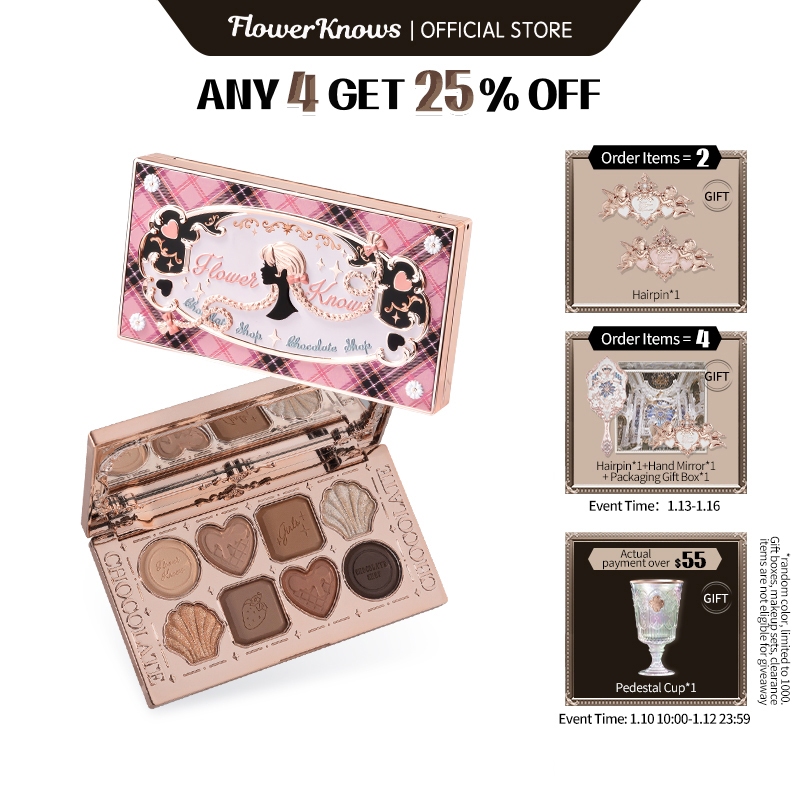 Flower Knows Chocolate Wonder-Shop Eight-Color Eyeshadow Palette 10g ...