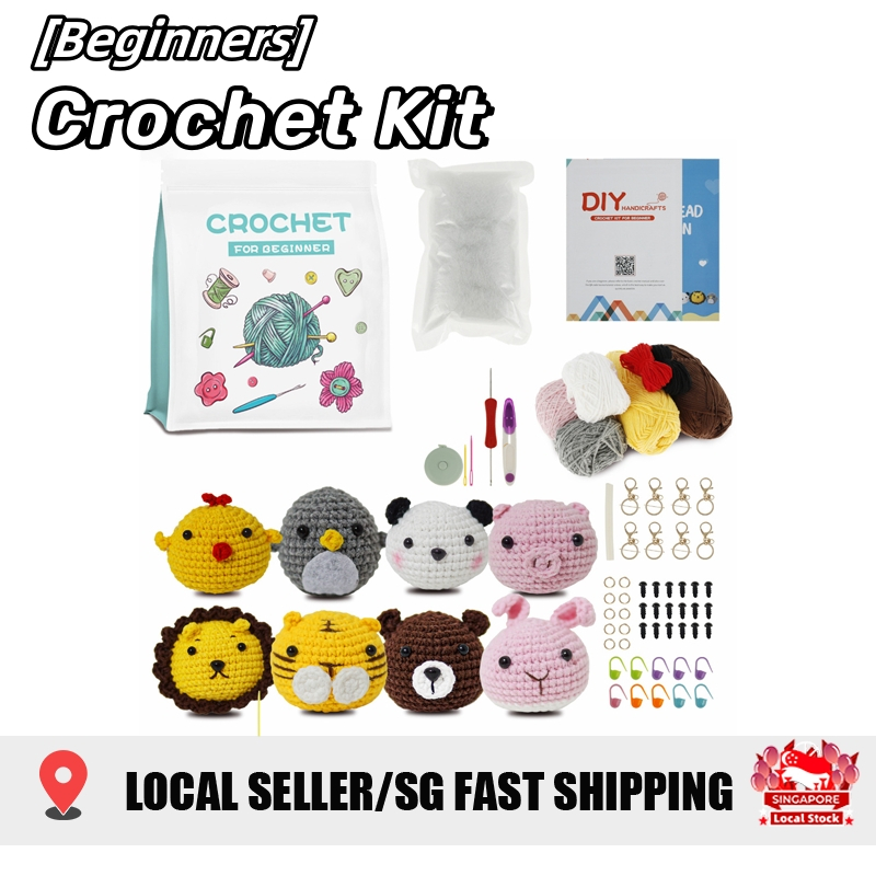 SG STOCK DIY Crochet Kit Crochet Kit for Beginners Handmade Crochet ...