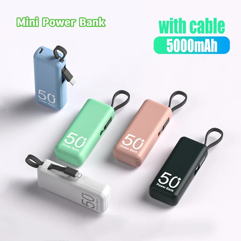 5000mAh Mini Power Bank Fast Charging Small Powerbank With Type-C/IOS ...