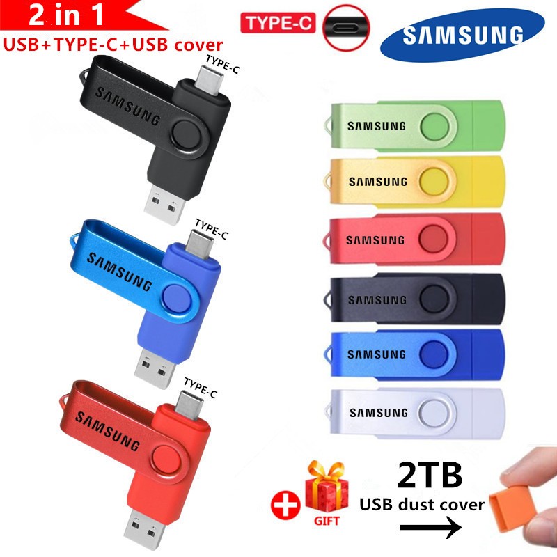 2TB flash drive 2in1 OTG Free gifts USB dust cover 1TB 512GB 256GB ...
