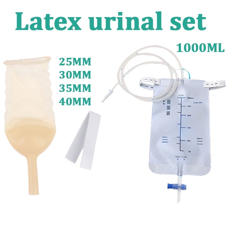 Latex urinal set//Urinal Stand Set with Latex Sleeve Urine Bag and ...