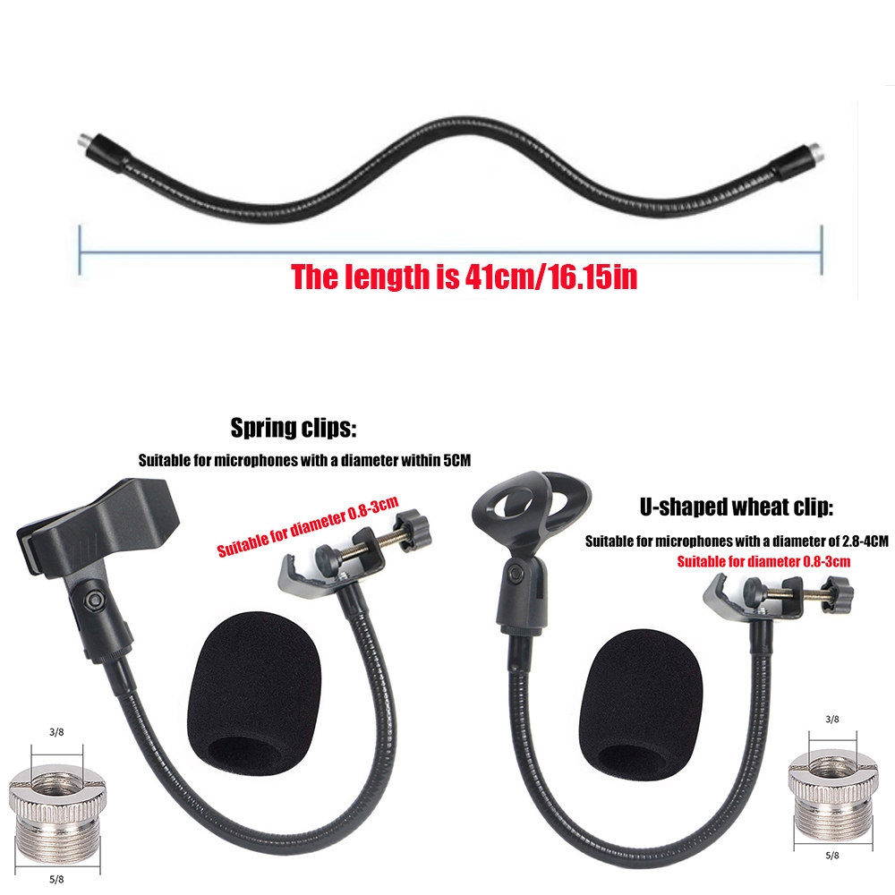 Universal Gooseneck Microphone Stand Extended Hose Live Streaming Cell ...