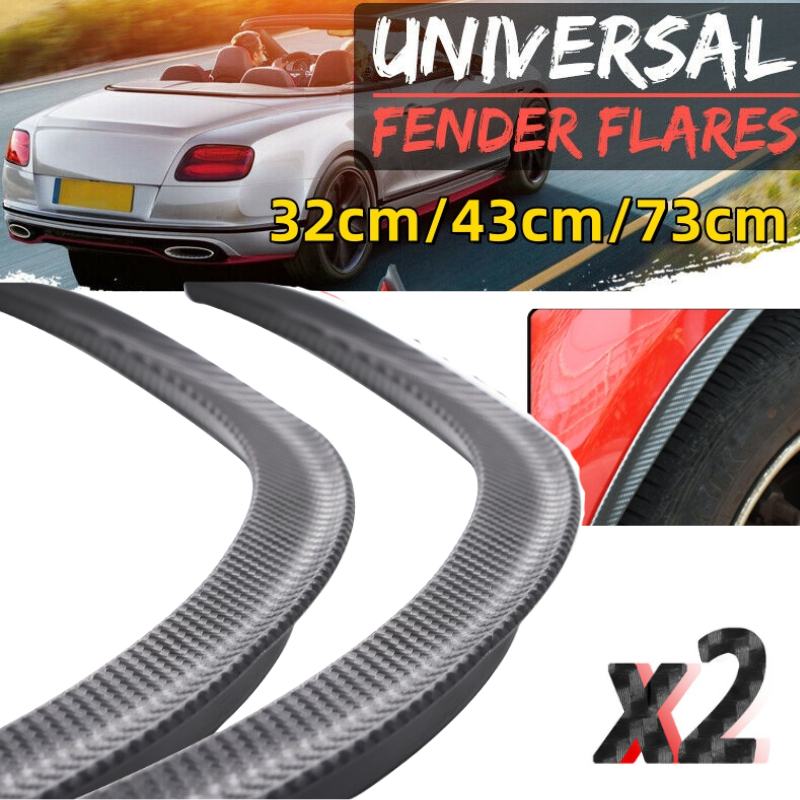 2PCS 33/43/73cm Car Wheel Fender Flares Eyebrow Arch Trim Lips Strip ...