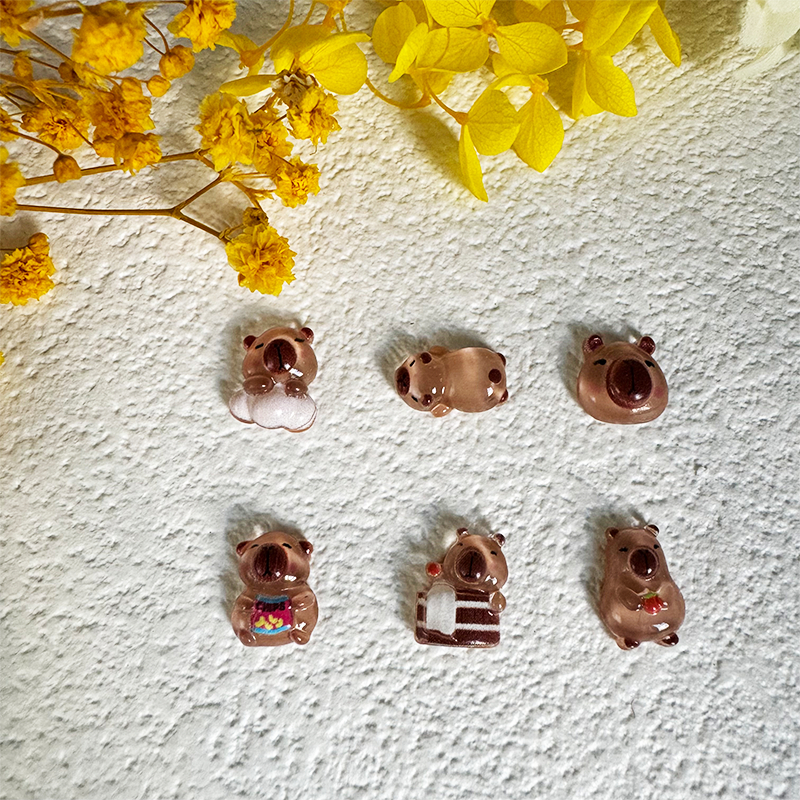 50pcs Nail Capybara Cartoon Girly 3D Cute Resin Nails Art DIY Charms ...