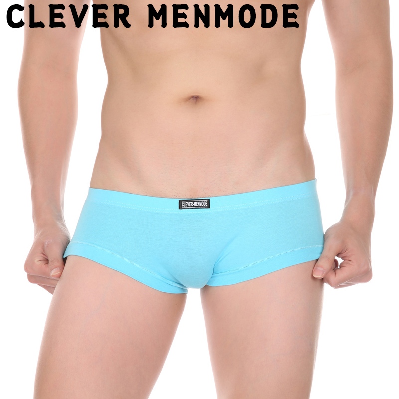 【CLEVER-MENMODE】Mens Underwear Sexy Seamless Super Low Rise Boxer Shorts Pure Cotton Breathable ...