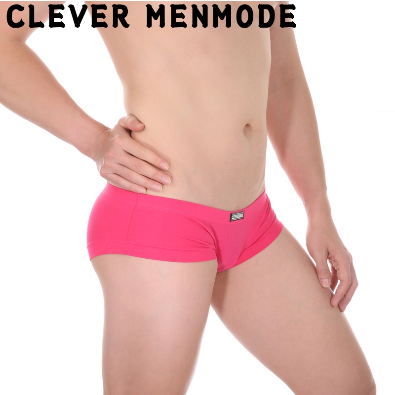 【CLEVER-MENMODE】Mens Underwear Pure Cotton Super Low Rise Sexy Boxer Shorts Seamless Breathable ...
