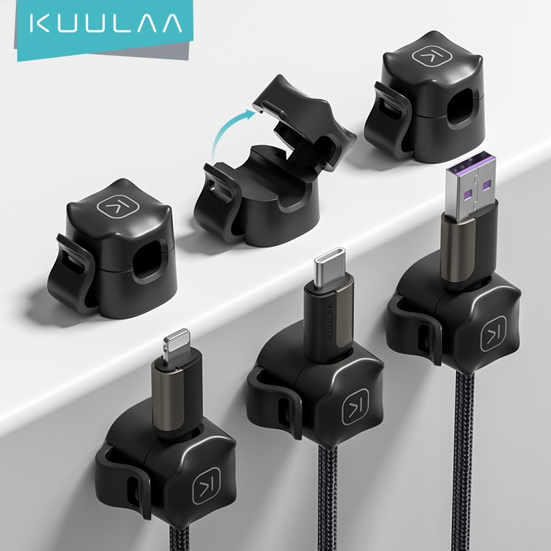 KUULAA Small Cyclone Reusable Cable Sorting Clip Desktop Cable Sorting ...