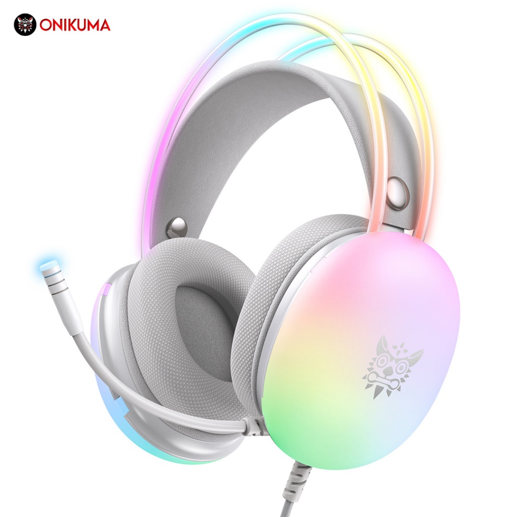 ONIKUMA X25 RGB Gaming Headset with RGB Light With Earbuds Full Wrap ...