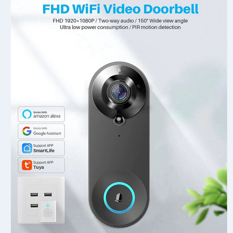 Tuya Smart Video Doorbell Camera 1080P WiFi Video Intercom Door Bell ...