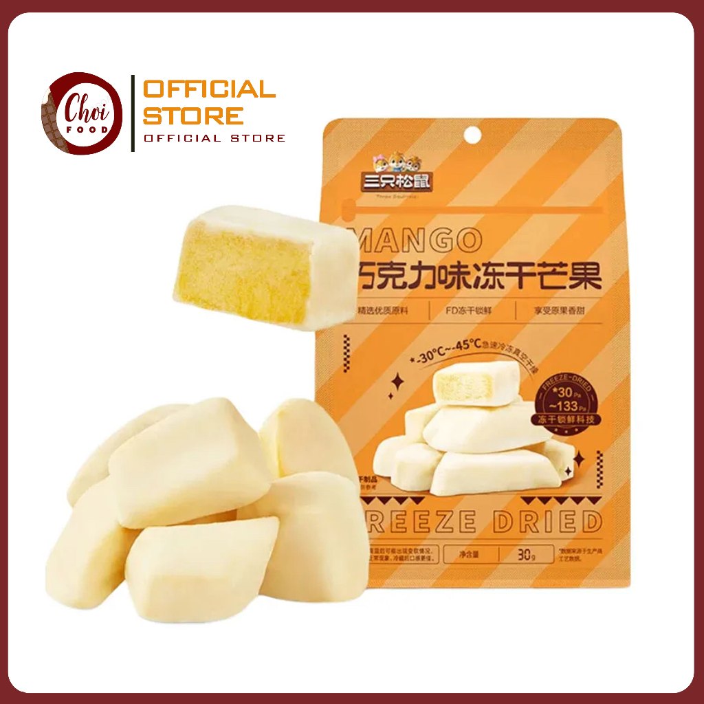Three Squirrels Freeze dried Mango yogurt Blocks Mango Freeze dried ...