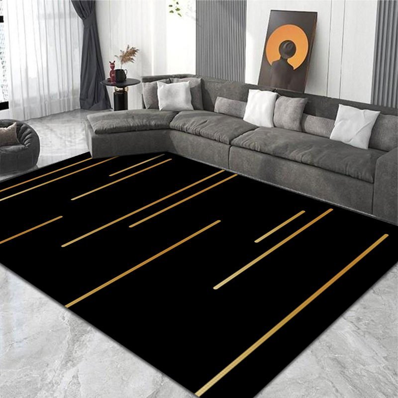 [SP Life]Black Big Crystal Velvet Carpet Modern Plain Living Room ...