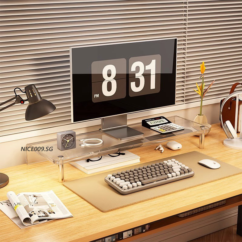 Acrylic monitor computer elevated rack desktop storage rack home office ...