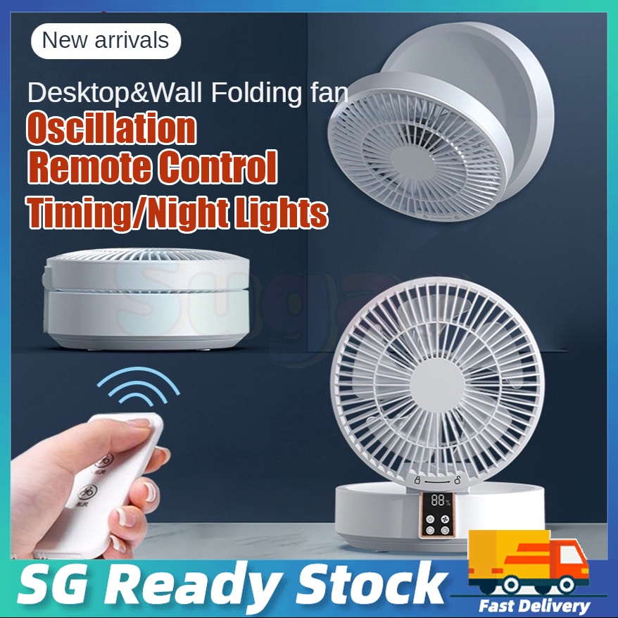 【SG Ready Stock】Portable desktop oscillating fan digital display ...