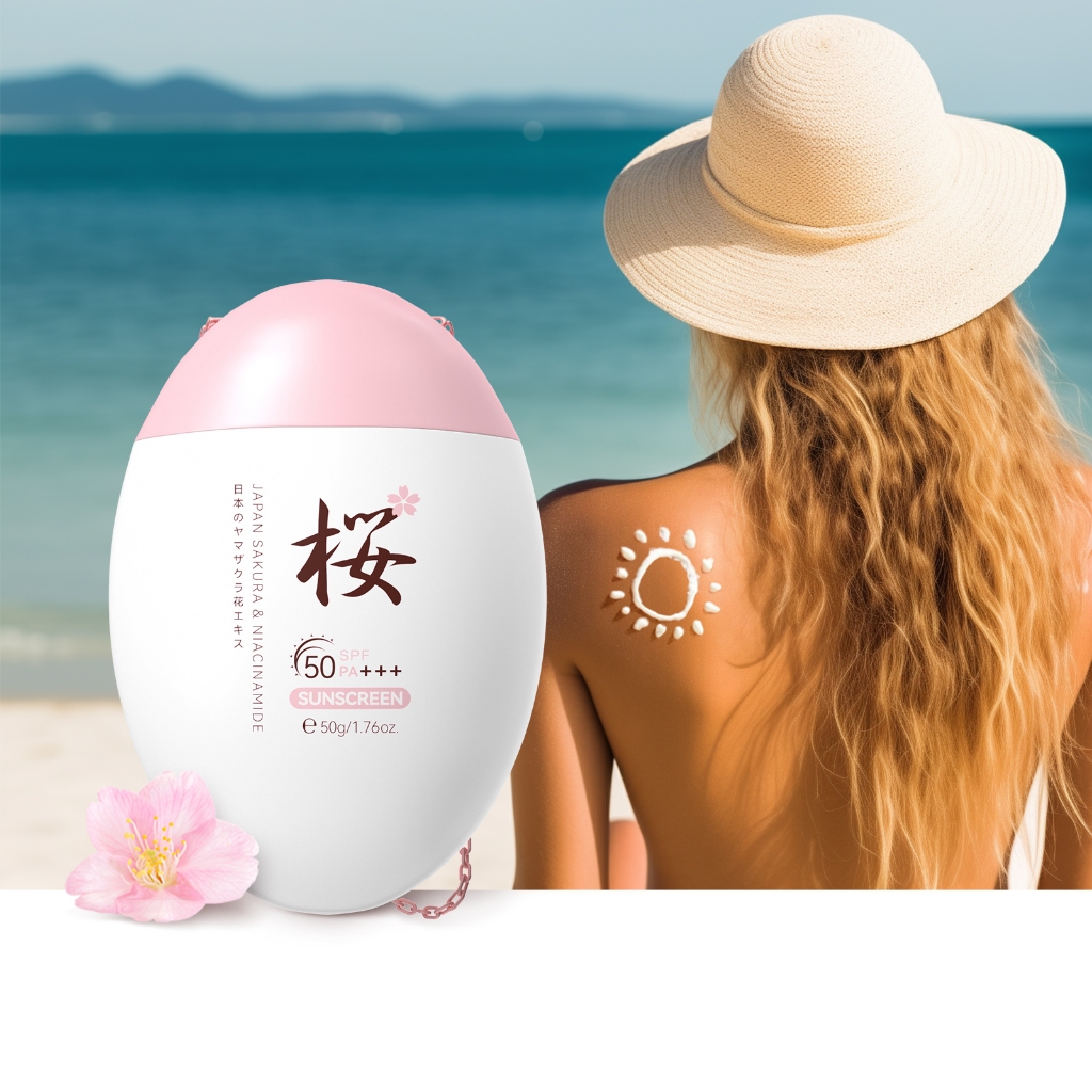 LAIKOU SAKURA & NIACINAMIDE SUNSCREEN 50G - SPF50 PA+++ Lightweight UV Protection Even Skin Tone ...