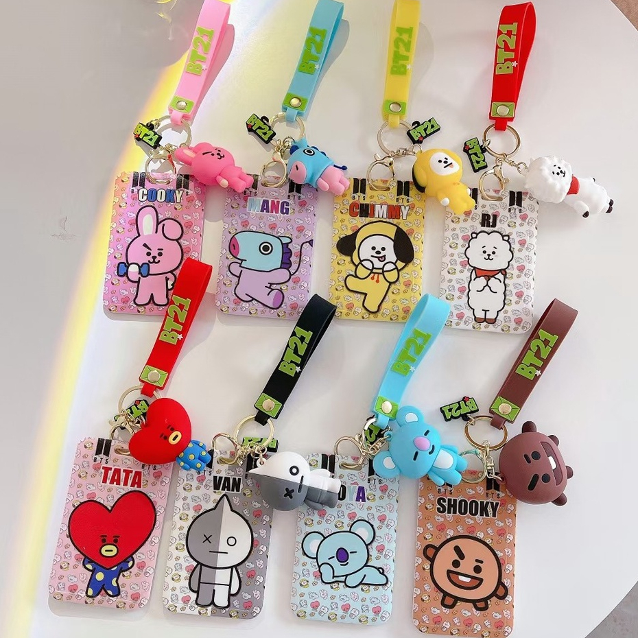 BTS Keychain Pendant KPOP BT21 Ez Link Card Holder Business Card ID ...