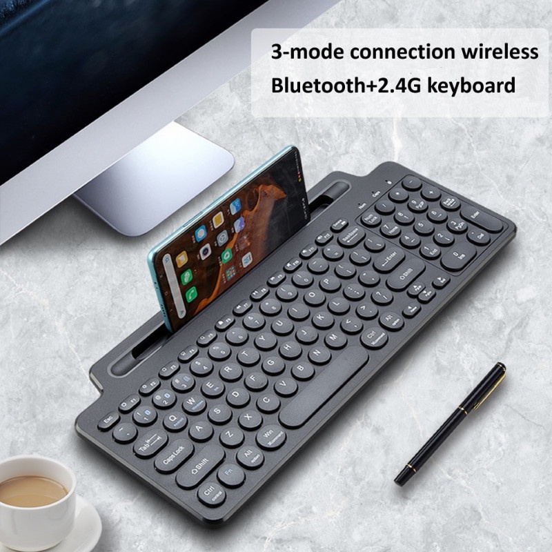 2.4G Wireless Bluetooth 5.0 Keyboard with Number Touchpad Mouse Card ...