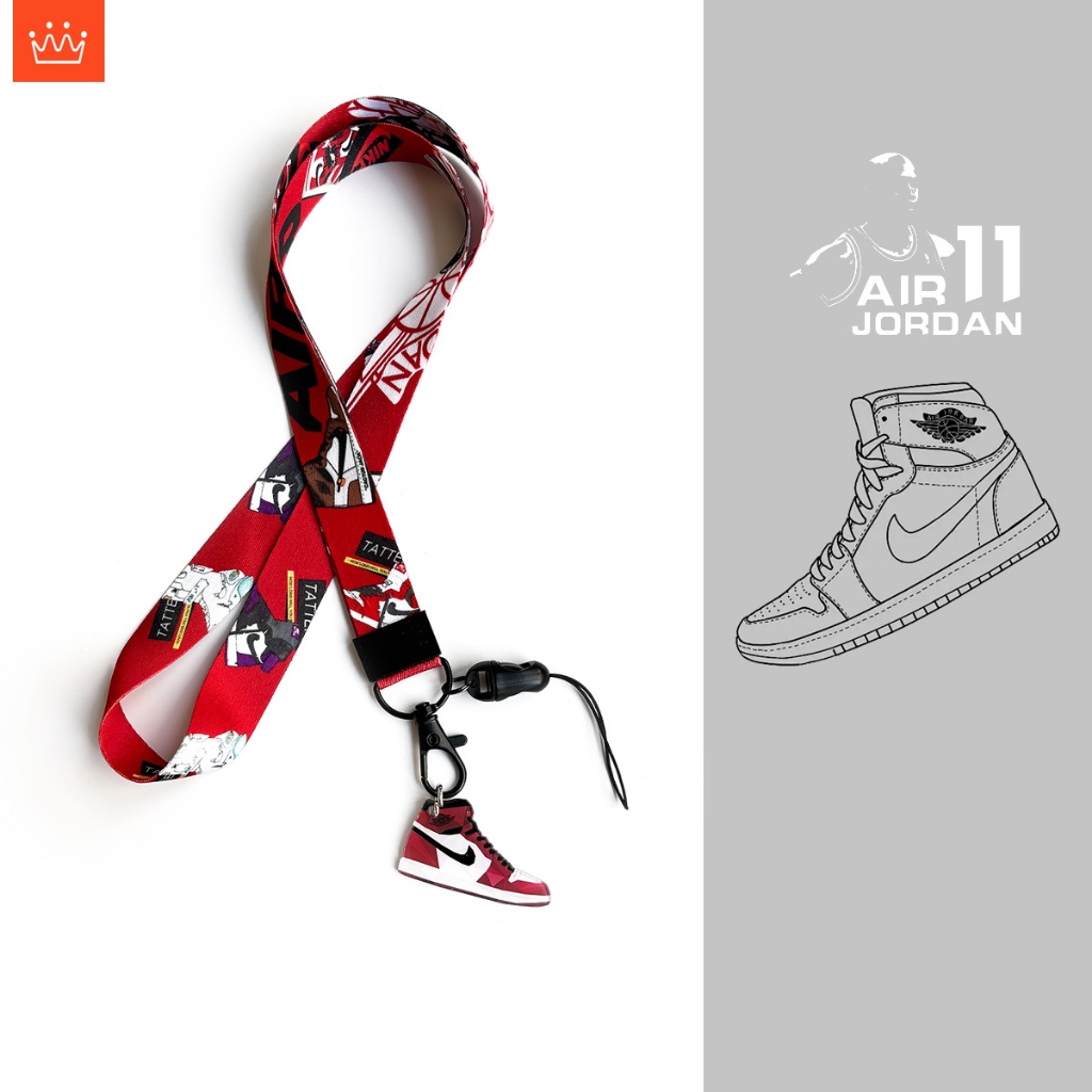 J· Air Jordan Lanyard Idol Hanging Rope ID Card Strap Name Tags Neck ...
