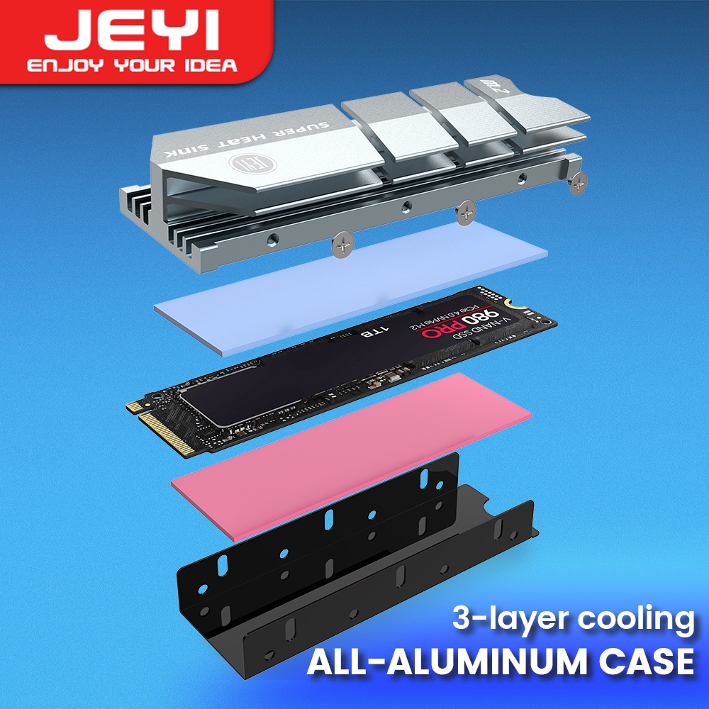 JEYI SSD Cooling M.2 Heatsink NVME Heat sink NGFF M.2 2280 Aluminum ...
