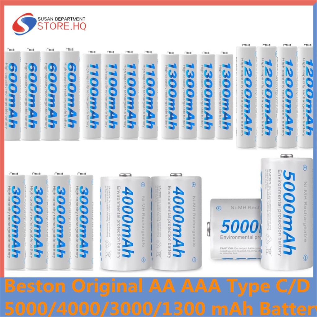 Beston Original AA AAA Type C/D 5000/4000 3000/1300 mAh NiMH High ...