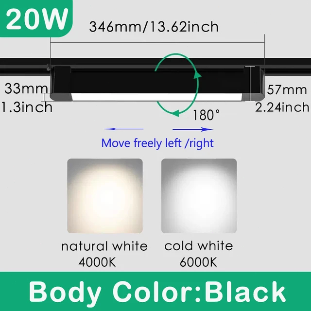 LED Track Light Linear COB Aluminum Rail Lamp Ceiling Spot Light ...