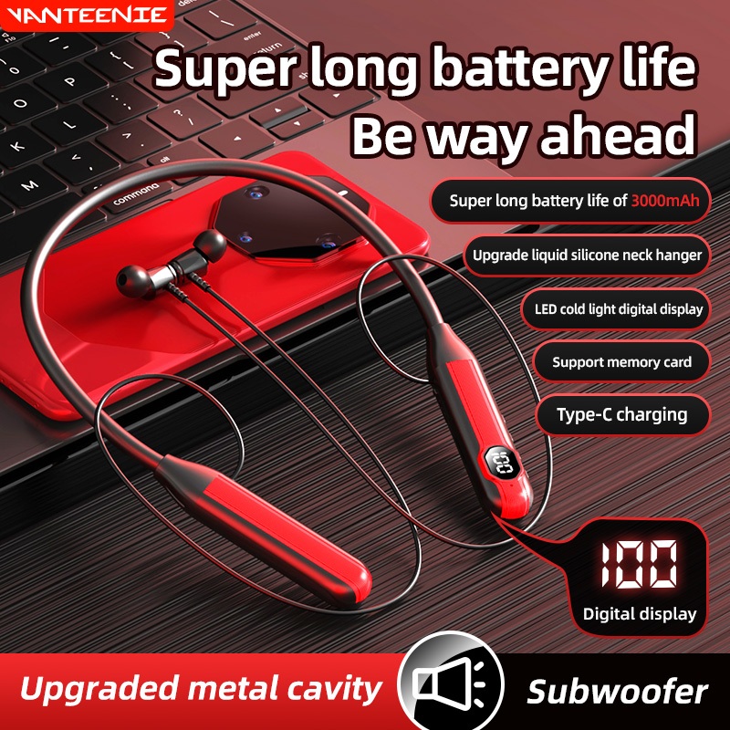 VANTEENIE Bluetooth Earphone 2000mAh Large Capacity with Microphone ...