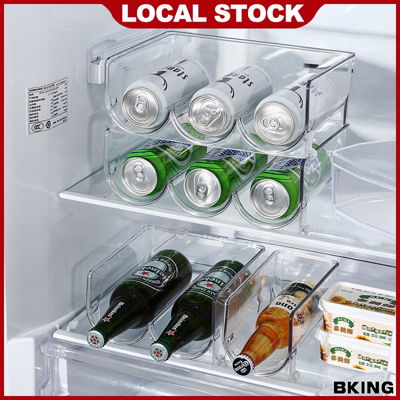 Stackable Wine Rack Fridge Drink Organizer Refrigerator Organiser Water ...