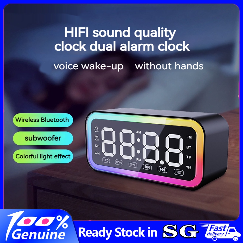 【SG STOCK】Bluetooth Speaker Wireless Music LED Digital Alarm Clock ...