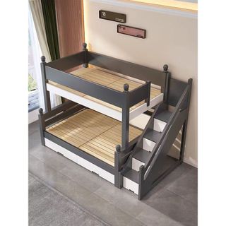 {Sg Sales} Double Decker Bed Frame Double Bed Loft Bed High Low Bunk ...