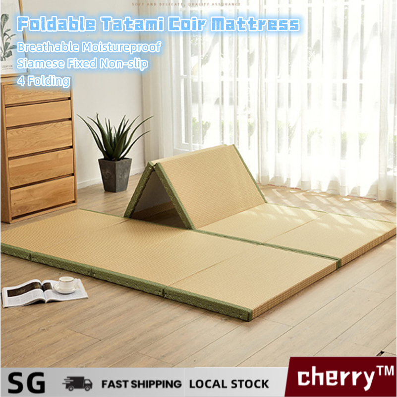 [SG stock]cherry™ Japanese-style folding tatami floor mat Coconut palm ...