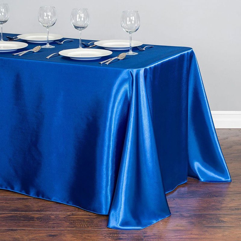 1PC Wedding Protector Rectangle Tablecloth Satin Table Cover Fabric ...