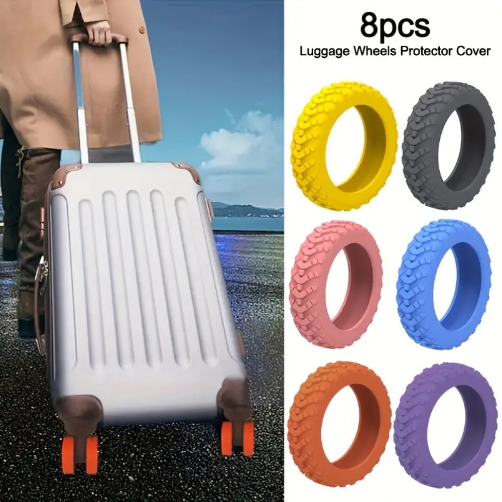 【Upgraded thicker version】Travel Suitcase Wheels Covers, Silicone ...