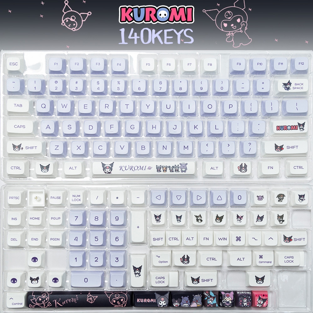 Anime Kuromi Keycap Set 140Keys XDA Profile PBT Compatible Gateron ...