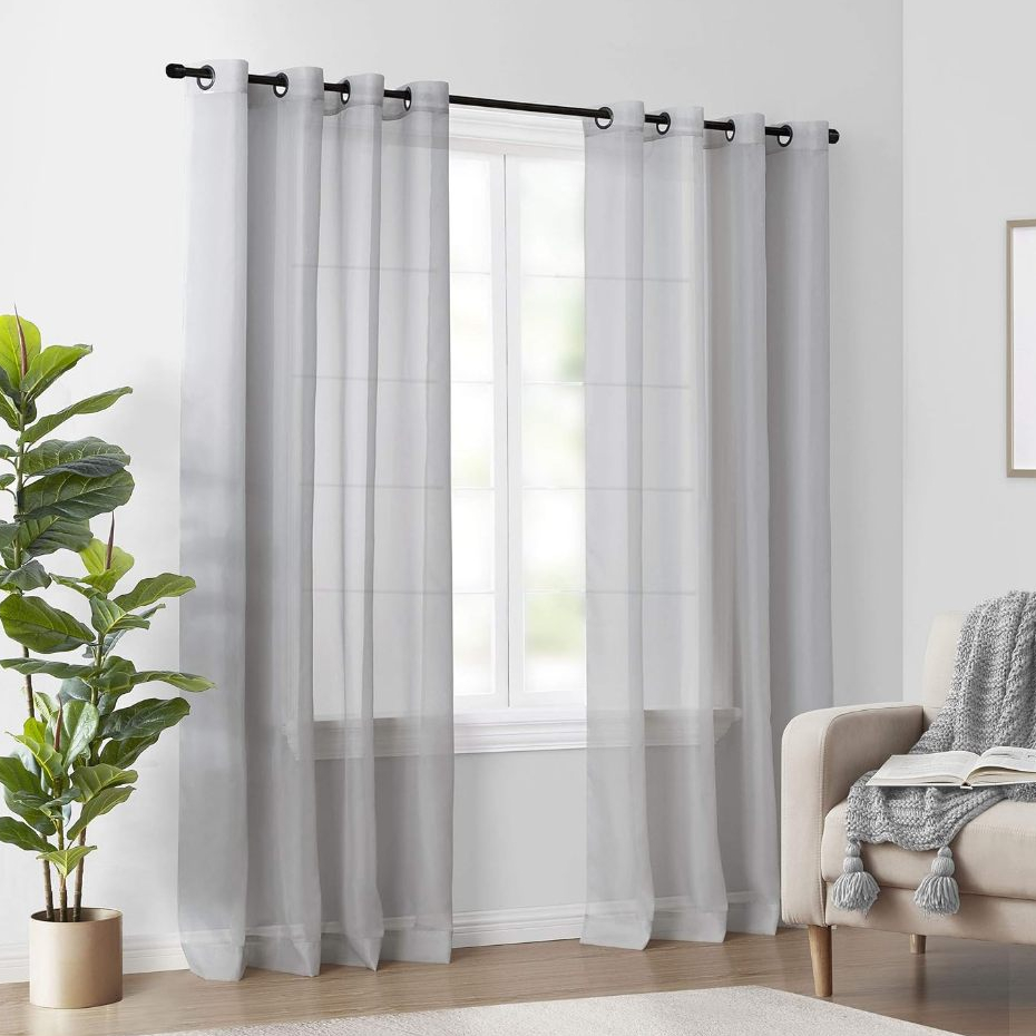 3 Colors Sheer Day Curtain For Living Room Kitchen Voile Tulle Half ...