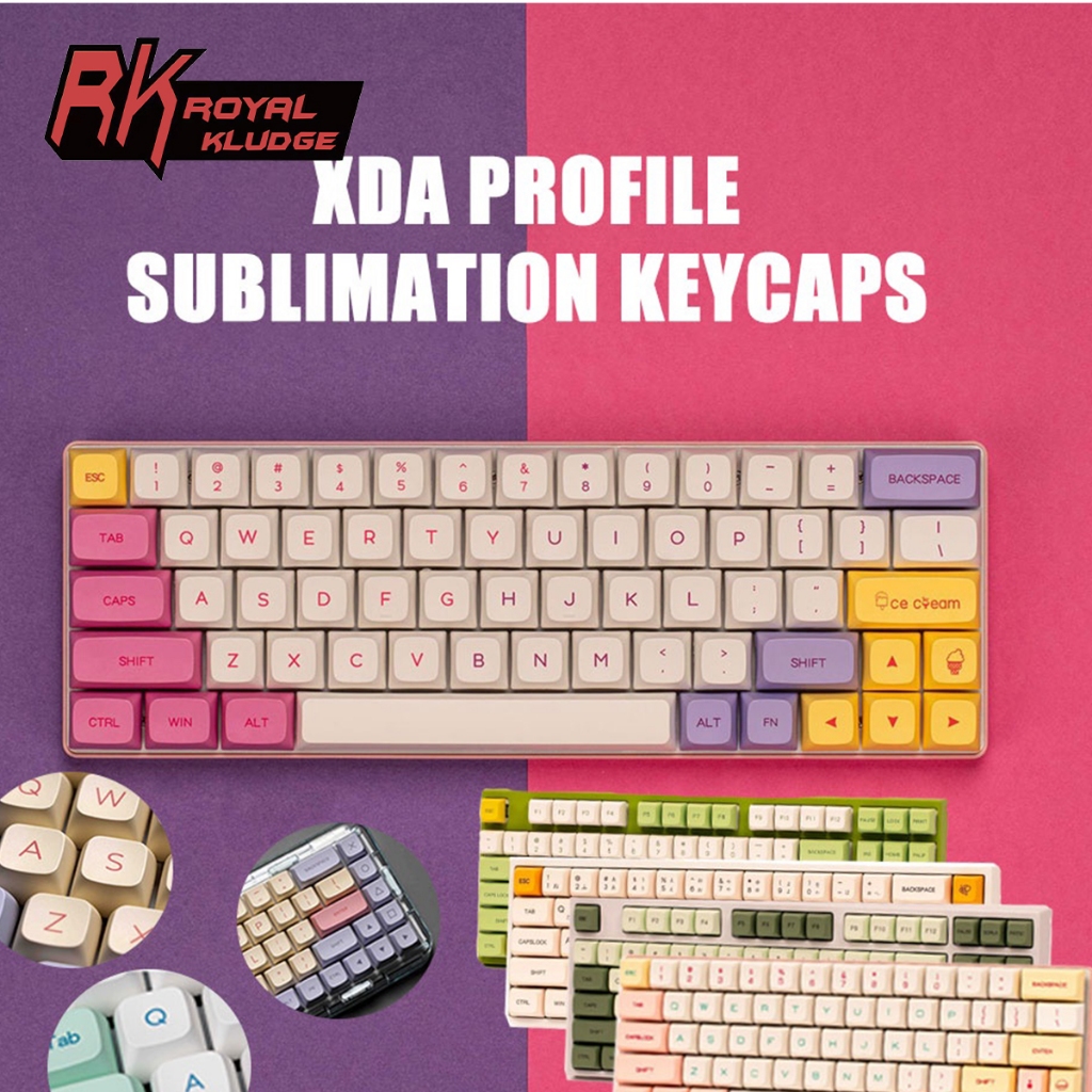 Royal Kludge Xda keycaps Sublimation keycaps137 Keys Honey Milk Keycaps ...