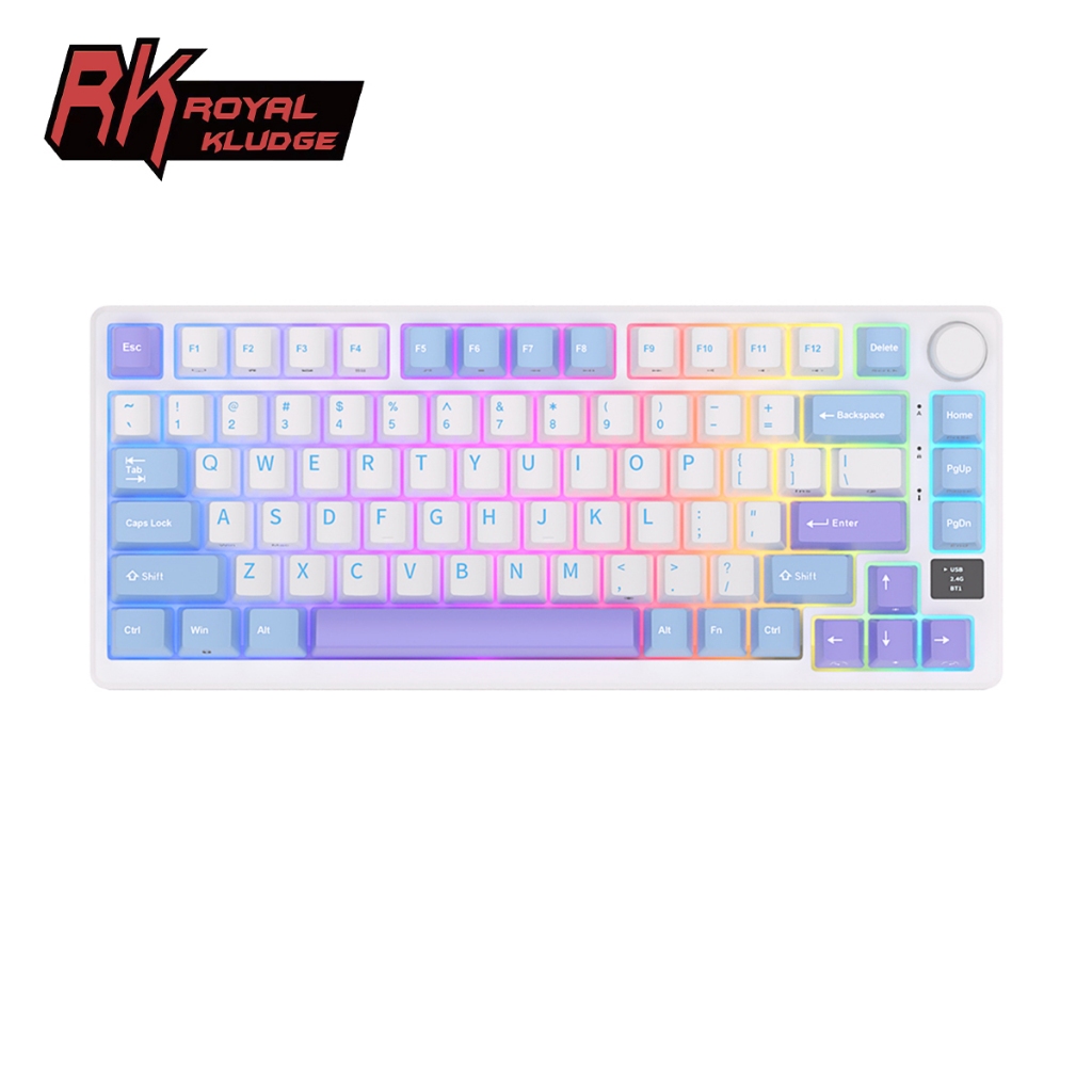 RK Royal Kludge RKM75 Taro Milk 81 Keys Gasket Wireless Mechanical ...
