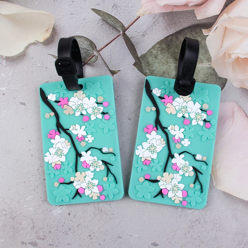 Flowers Print Labels for Luggage Backpack,Luggage Tags for Travel,Name ...