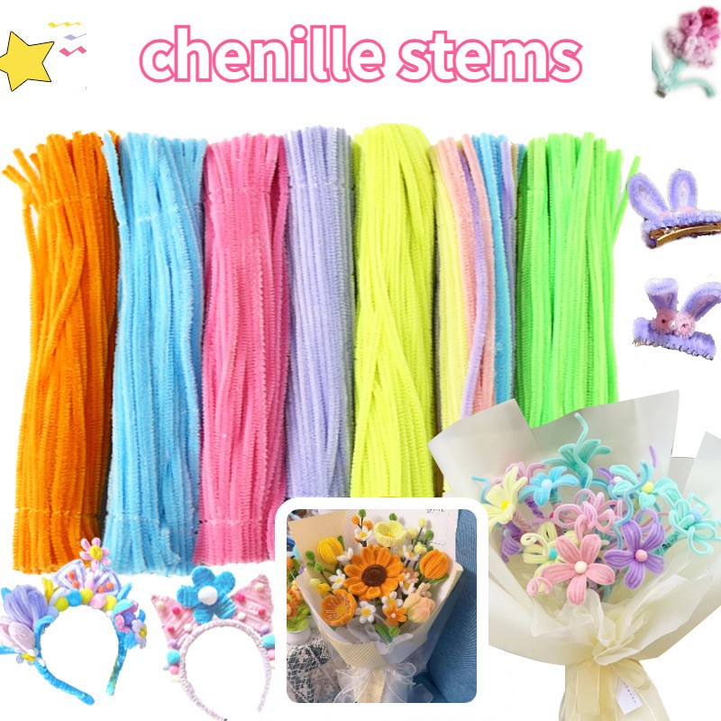Fast Delivery 100pcs Colorful Dense Fuzzy Wire Pipe Cleaner Craft ...